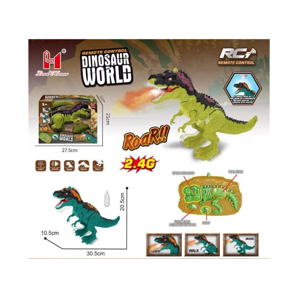 FUNZY Ultimate Dinosaur Adventure: Remote Control T-Rex Toy with Lights ...